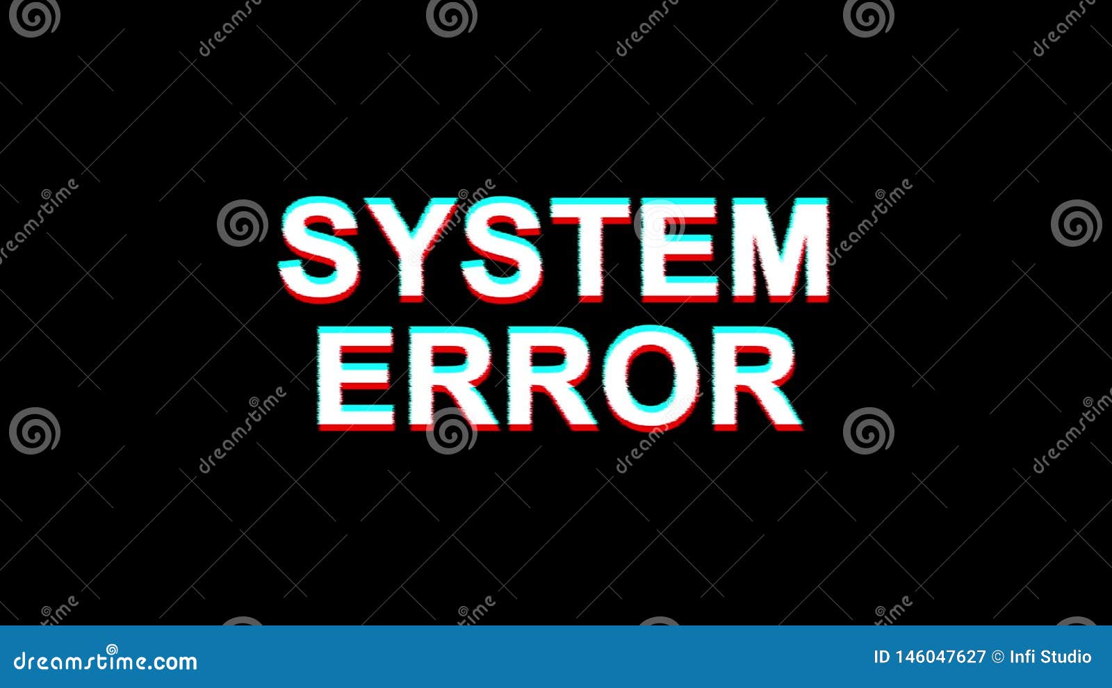 System Error Glitch Effect Text Digital TV Distortion 4K Loop Animation ...