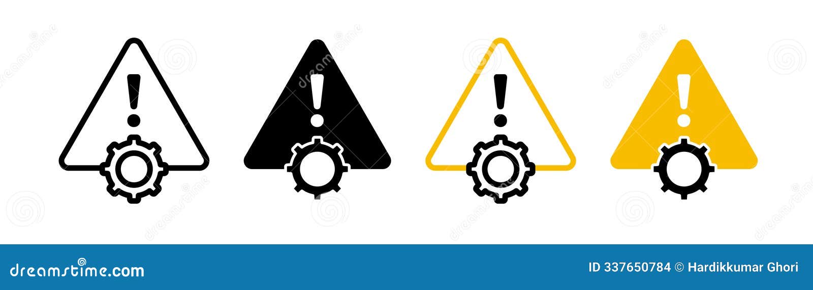 System Error Icon Set.Technical Failure Warning Vector Symbol in a ...