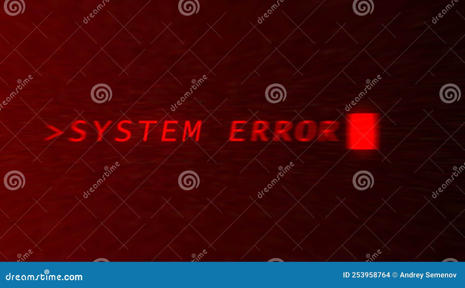 System Error Inscription. Hacker Attack. 3D Render. Stock Illustration ...