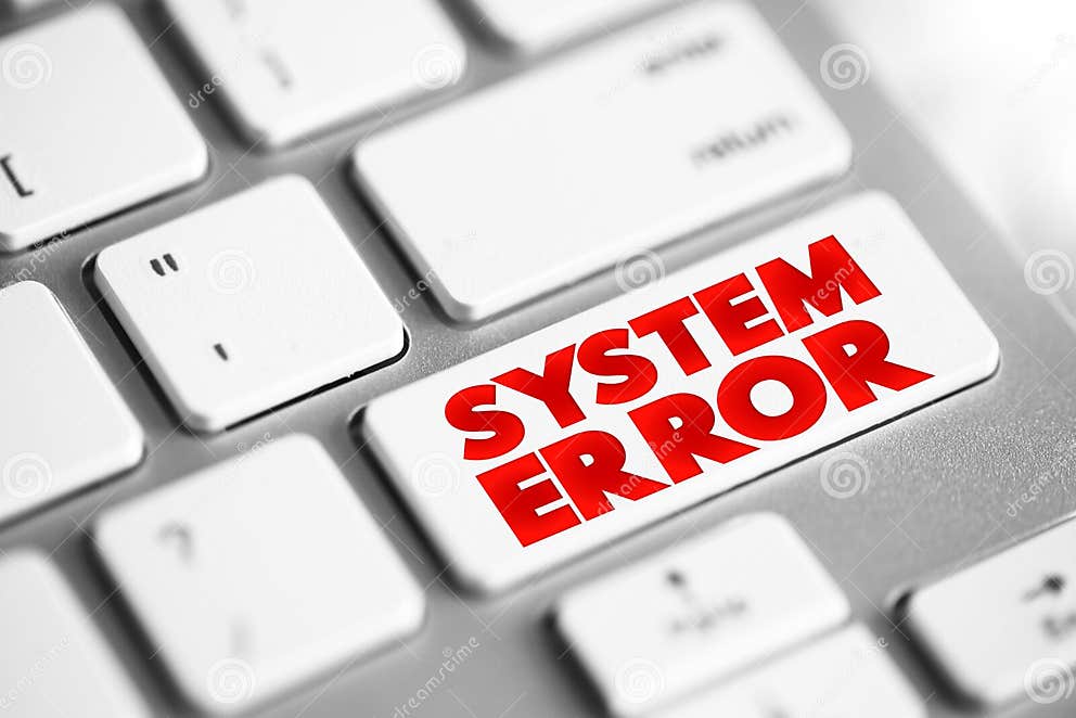 System Error Text Button on Keyboard, Concept Background Stock Image ...