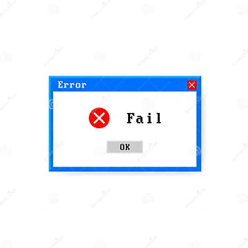 System Error Vector Icon Failure Pc Interface. Error Message Computer Window Alert Popup Stock ...