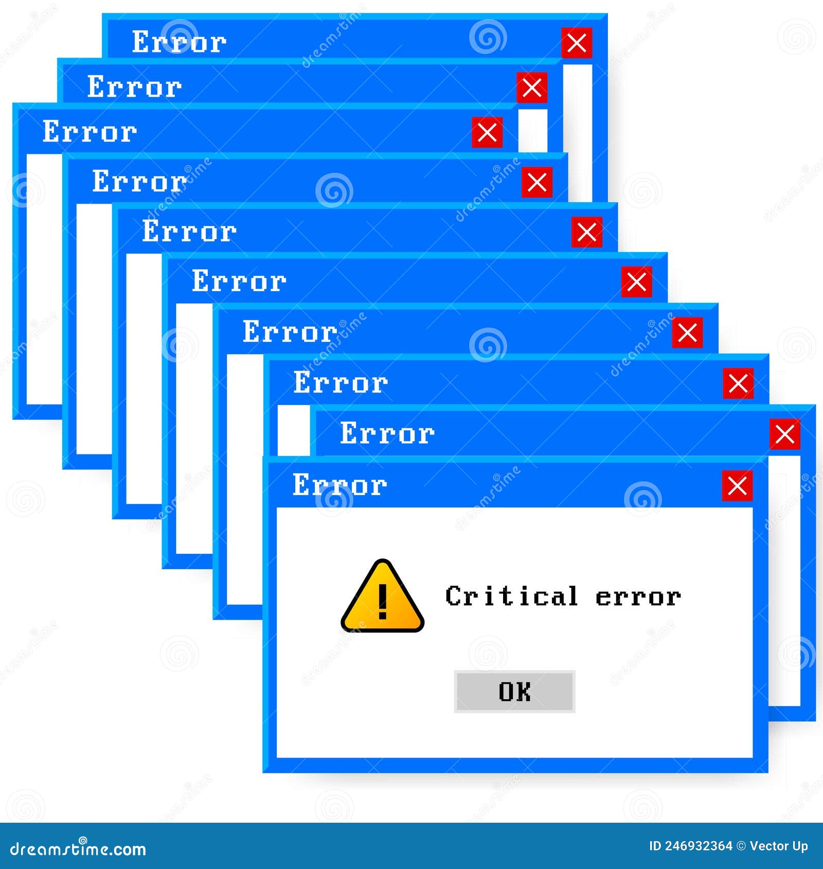 System Error Vector Icon Failure Pc Interface. Error Message Computer ...