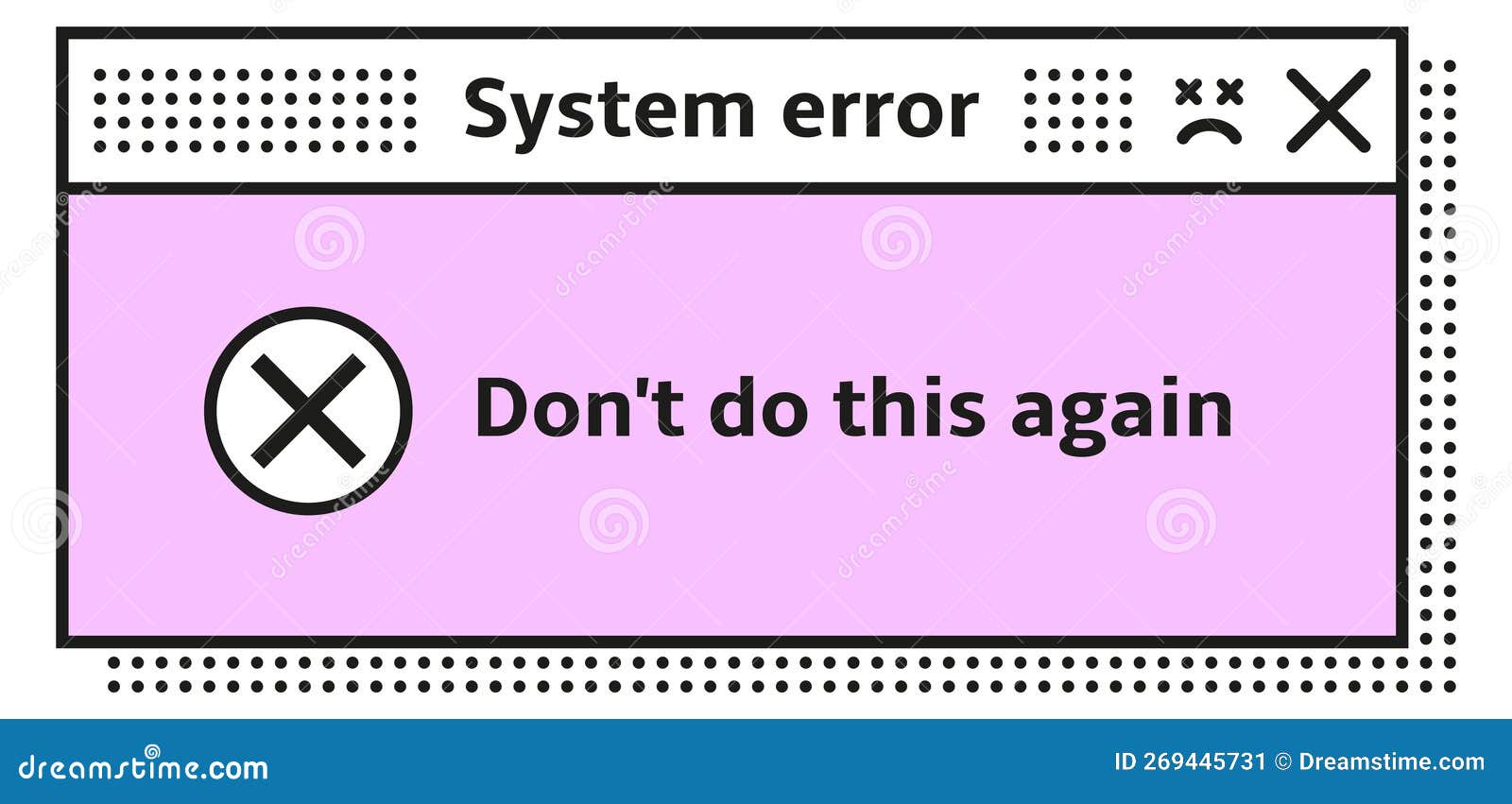 System Error Window. Retro Computer Interface Element Stock ...