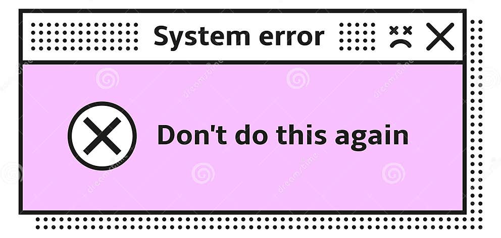 System Error Window. Retro Computer Interface Element Stock Vector ...
