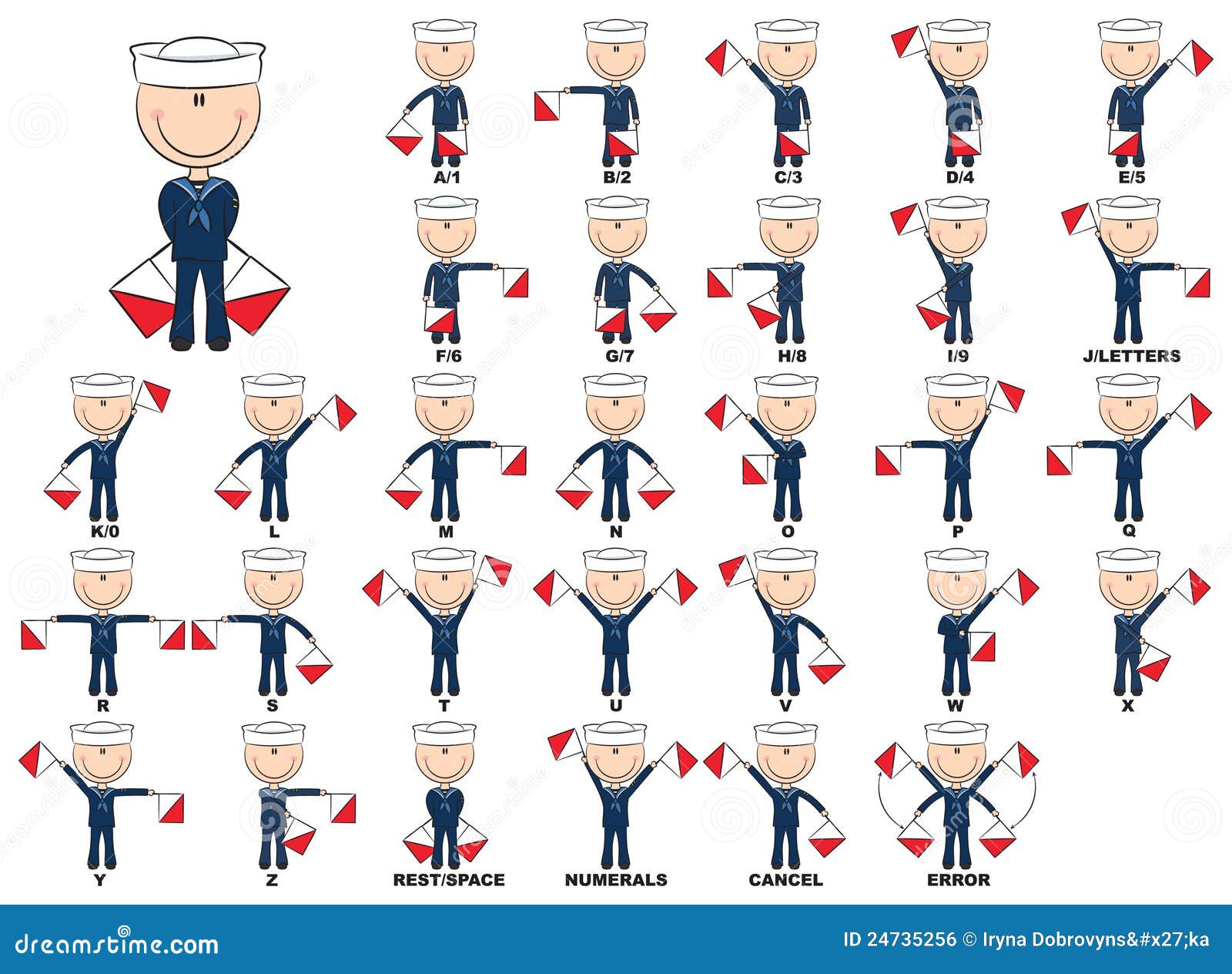 System för flaggasemaphore vektor illustrationer. Illustration av ...