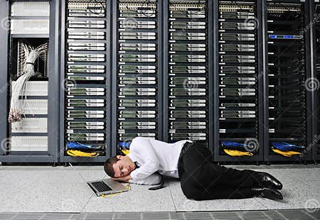System Fail Situation in Network Server Room Stock Photo - Image of ...