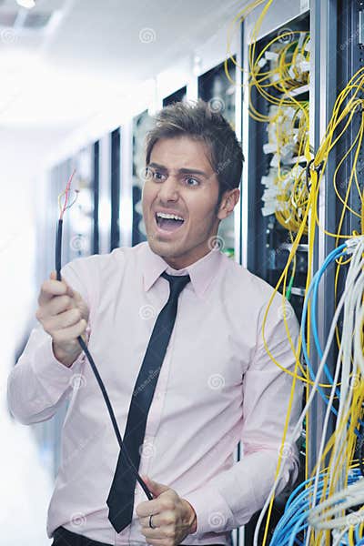 System Fail Situation in Network Server Room Stock Photo - Image of ...