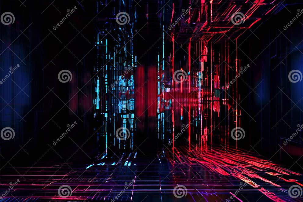 System Failure a Distorted Glitchy Matrix Code Effect with a Dar Stock ...