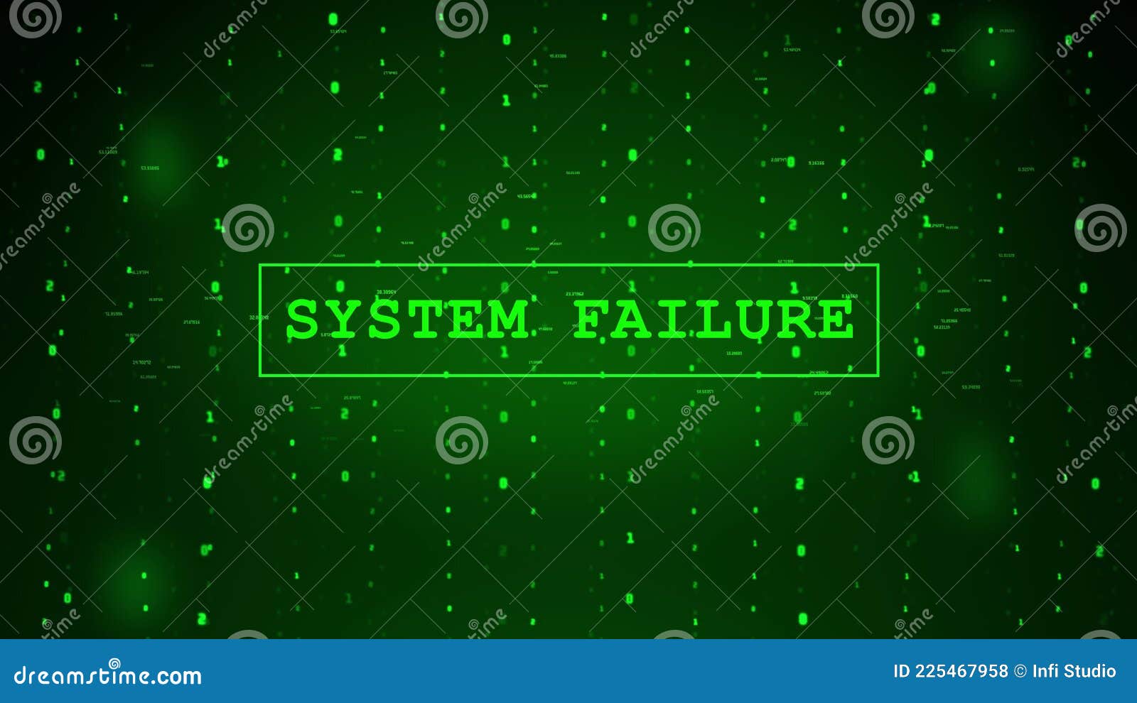 SYSTEM FAILURE Error Message Flashing on Screen Animation. Computer ...
