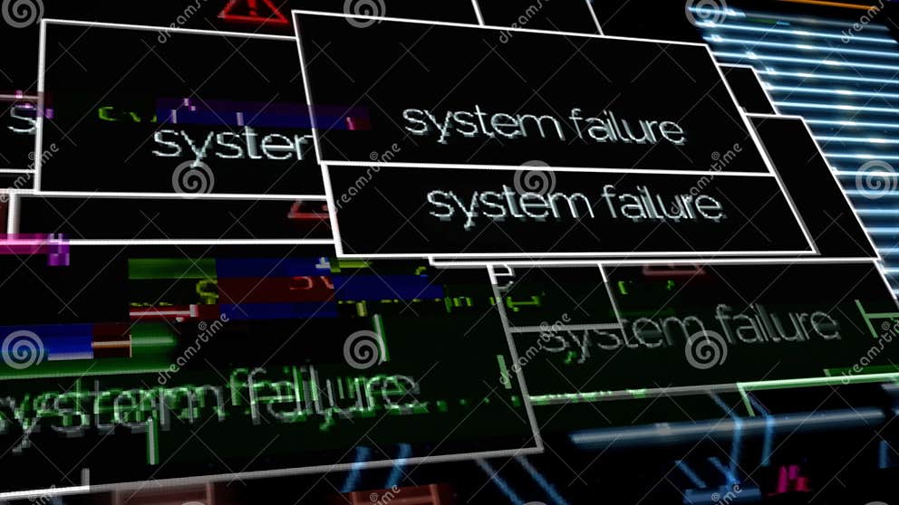 System Failure Pop Ups with on-off Signal, Application Error. Animation ...