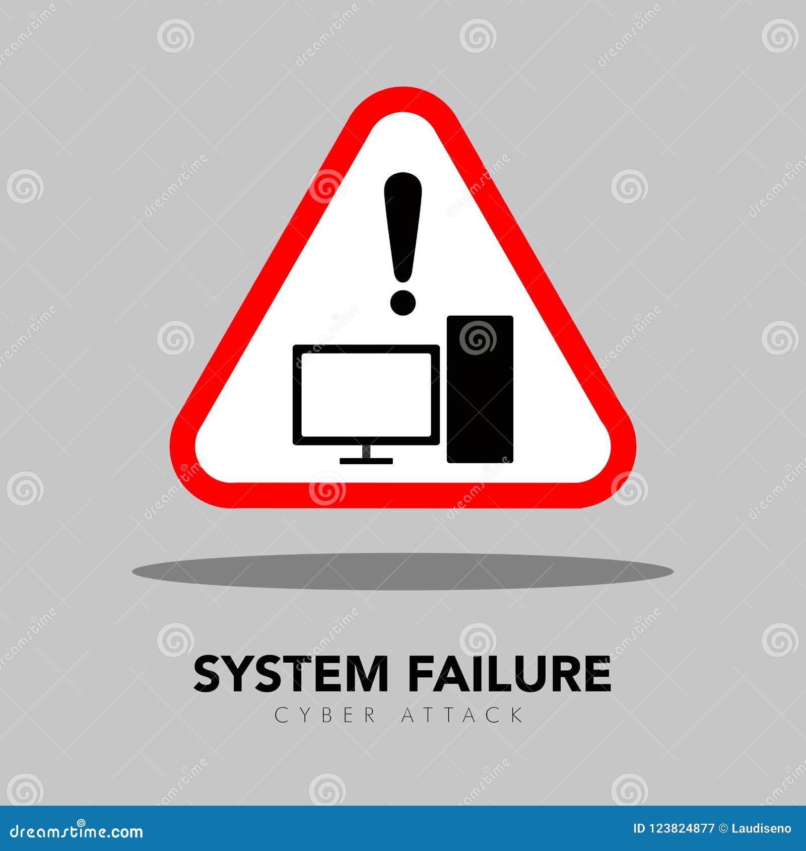 System Failure Warning Symbol. Cyber Security Concept Stock Vector ...