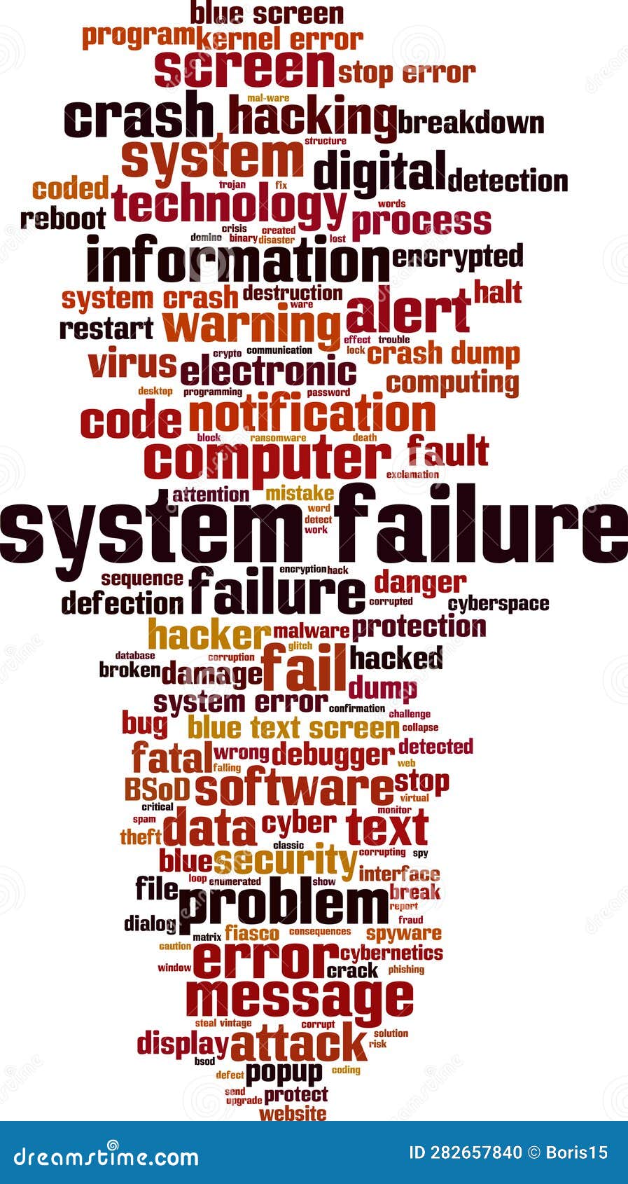 System failure word cloud stock vector. Illustration of stop - 282657840