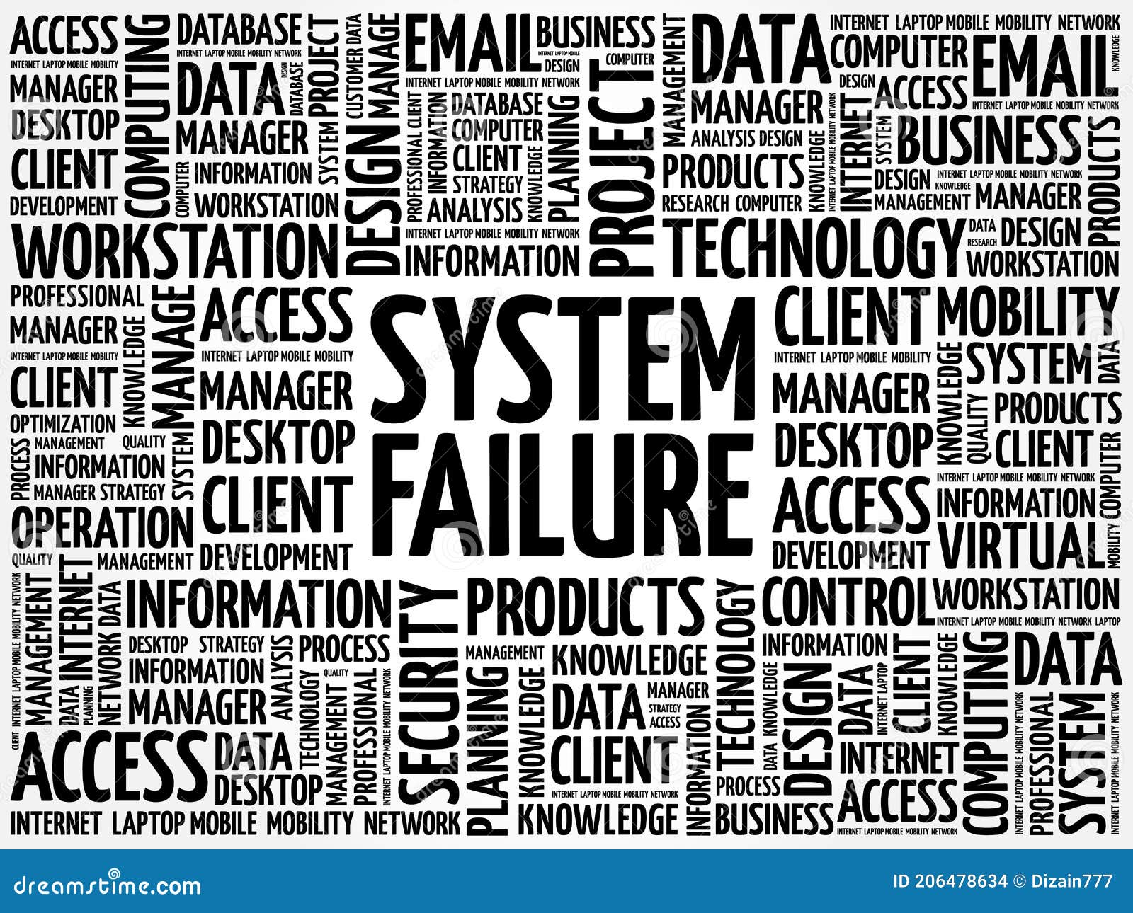 System Failure word cloud stock illustration. Illustration of fault ...