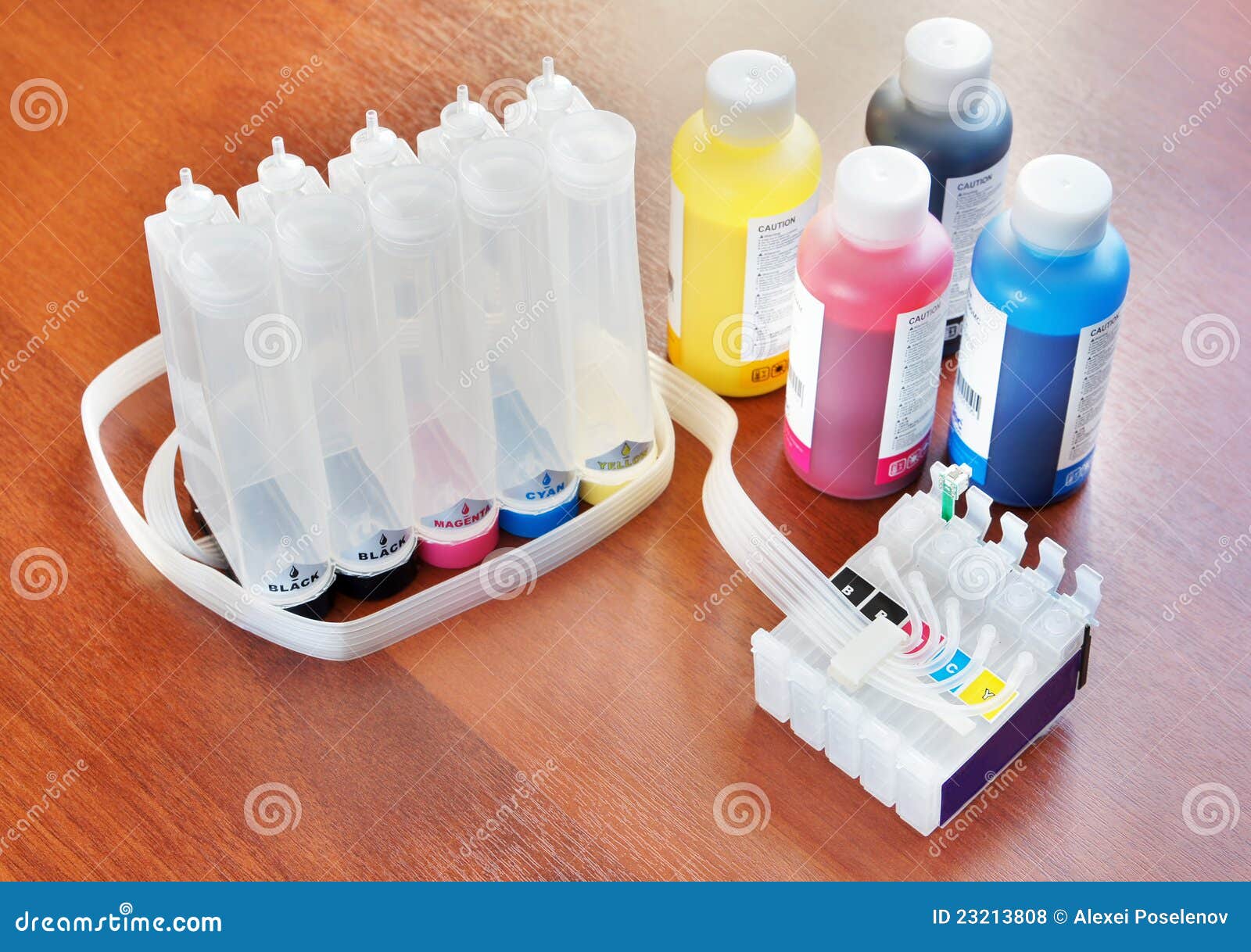 System of Feed of Ink for Printer Stock Photo - Image of container ...