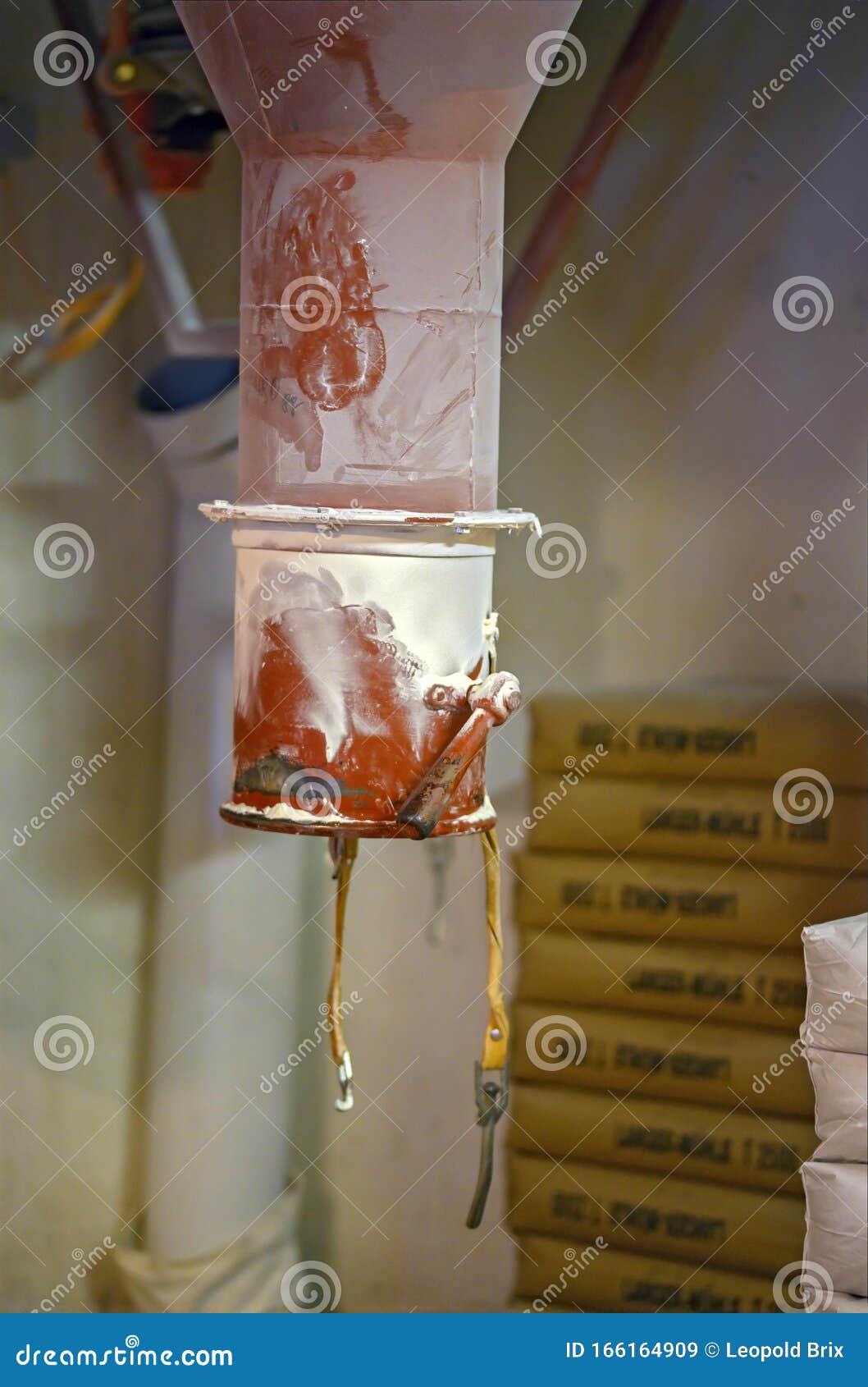 System for filling flour stock image. Image of corn - 166164909