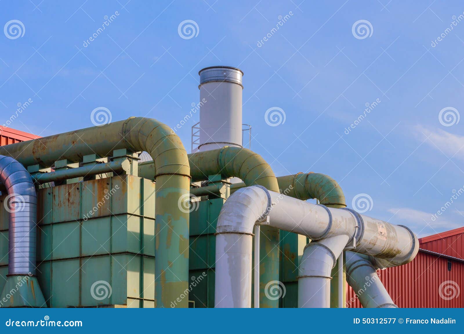 System of Filtration of a Factory Stock Image - Image of filtering ...