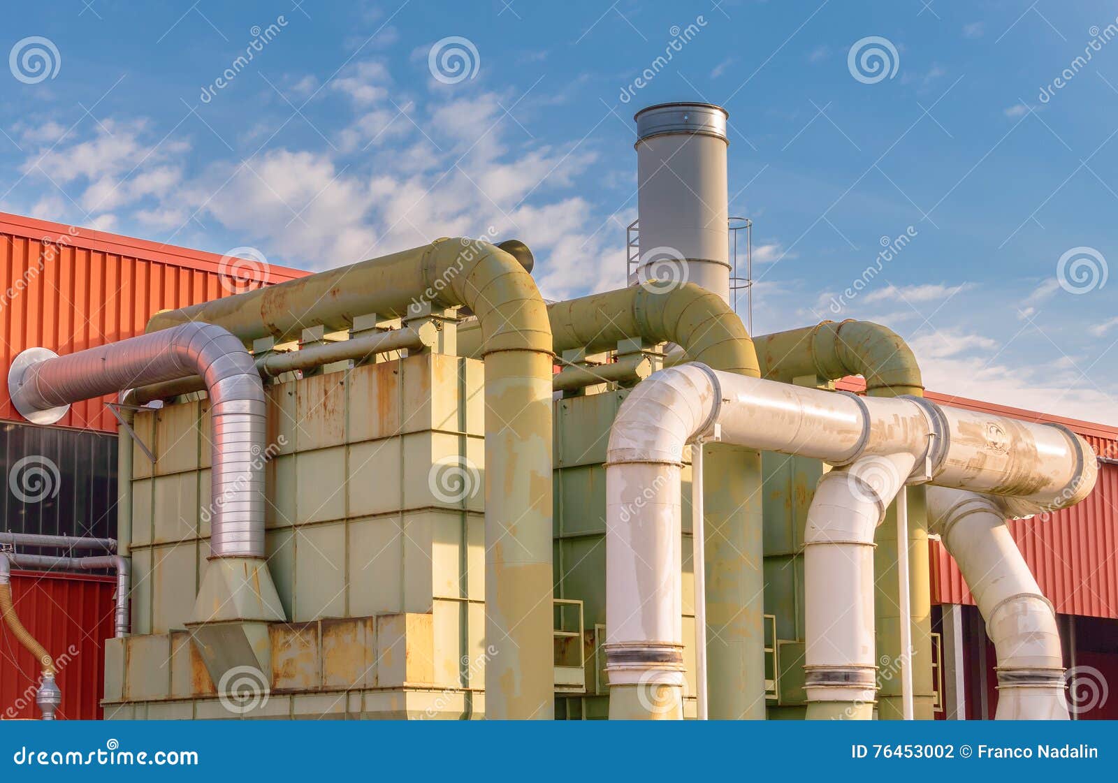 System of Filtration of a Factory Stock Photo - Image of filtering ...