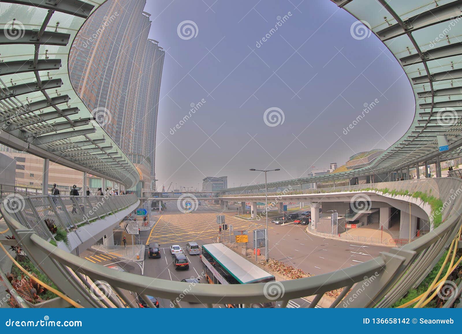 The System of Footbridge Link at Staion Editorial Photography - Image ...