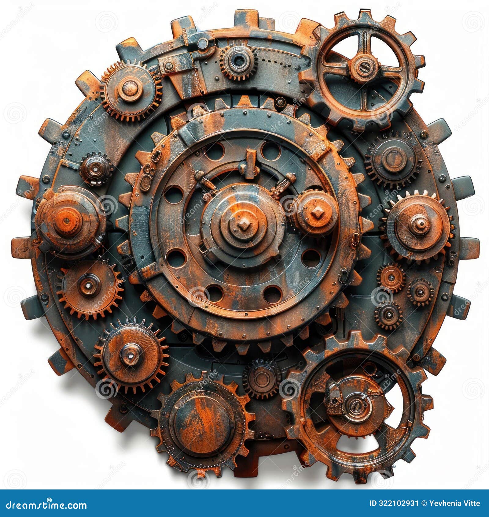System of Gears in Hyperrealistic Style. Generative Ai Stock ...