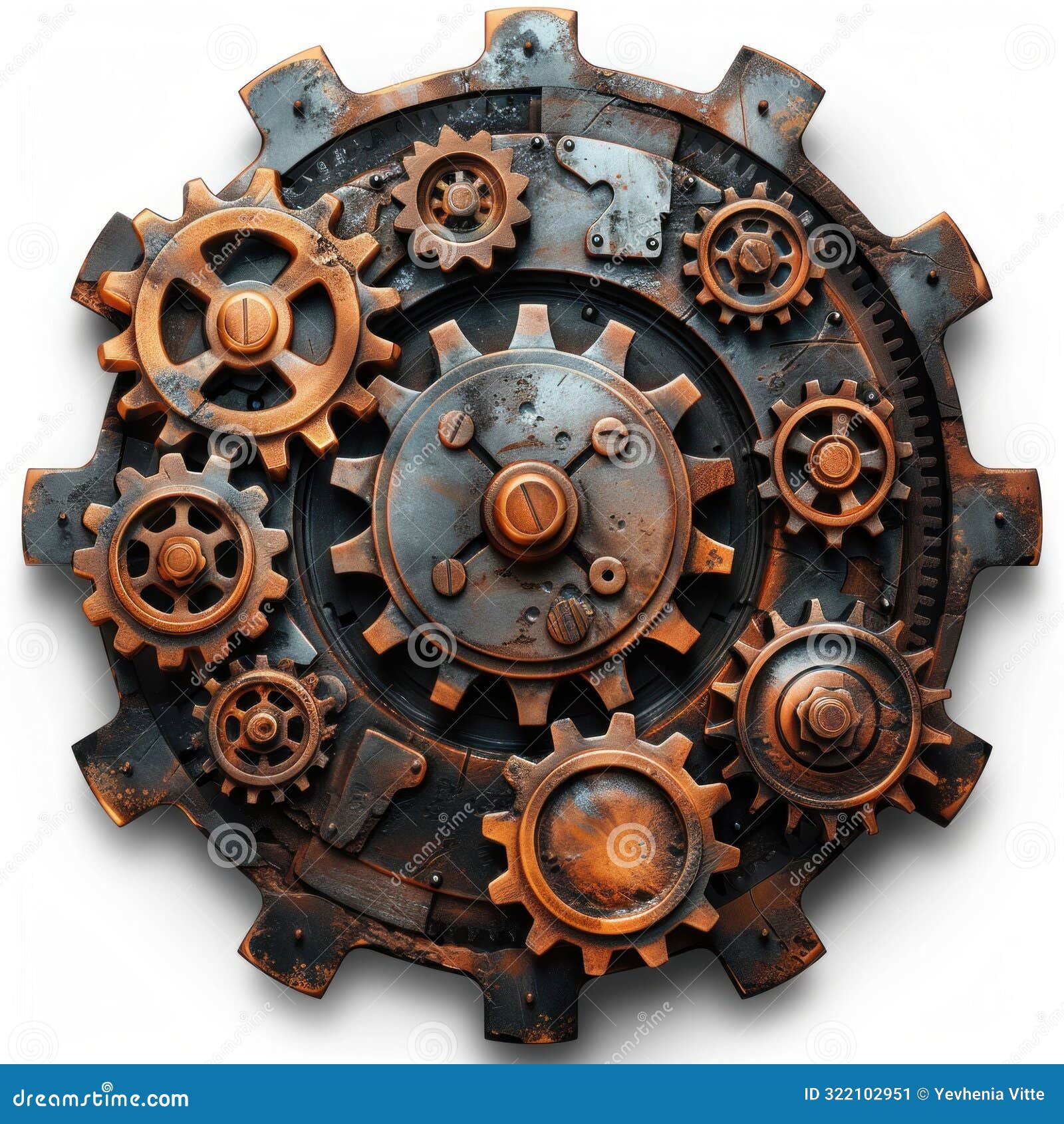 System of Gears in Hyperrealistic Style. Generative Ai Stock ...
