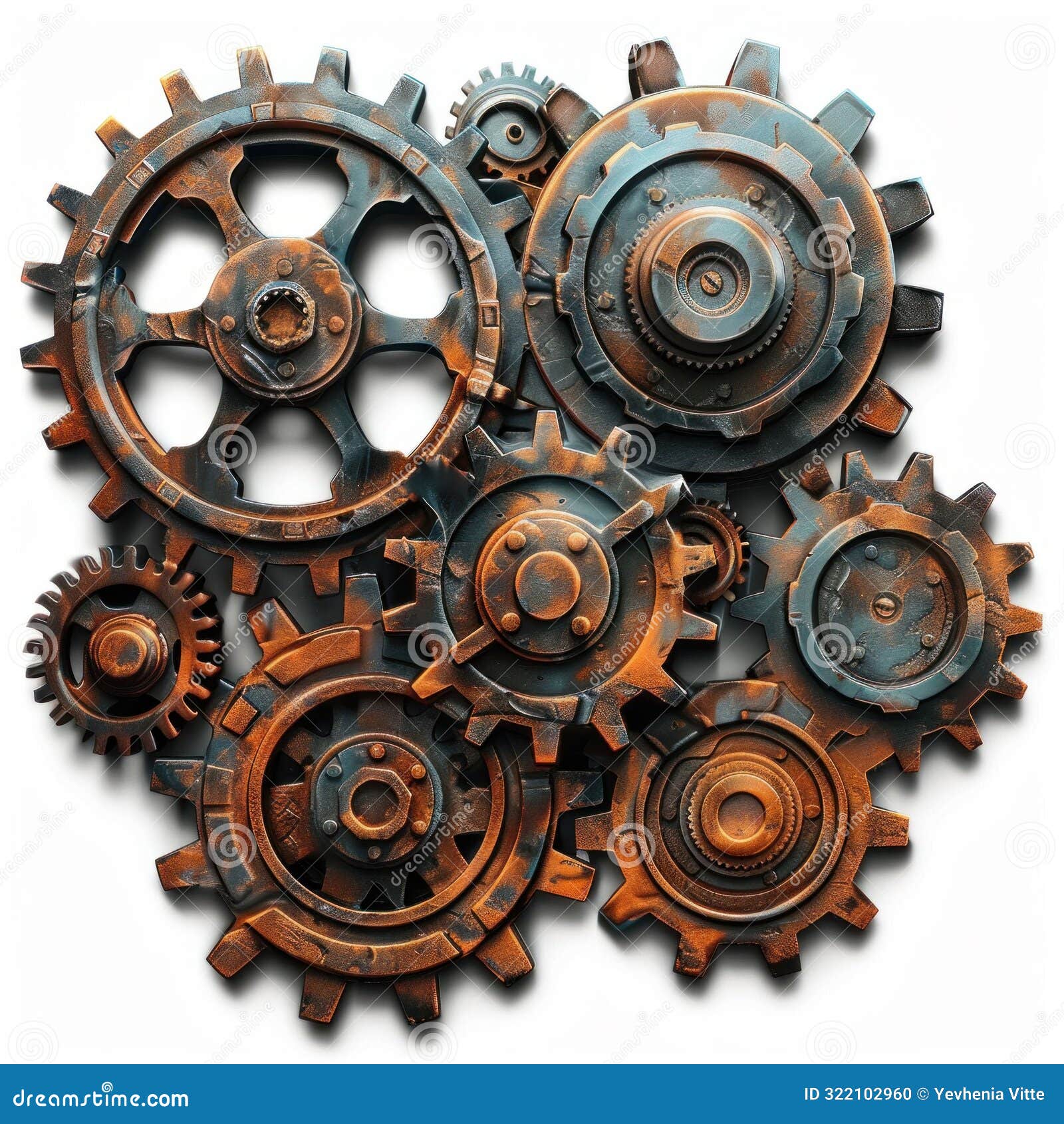 System of Gears in Hyperrealistic Style. Generative Ai Stock ...