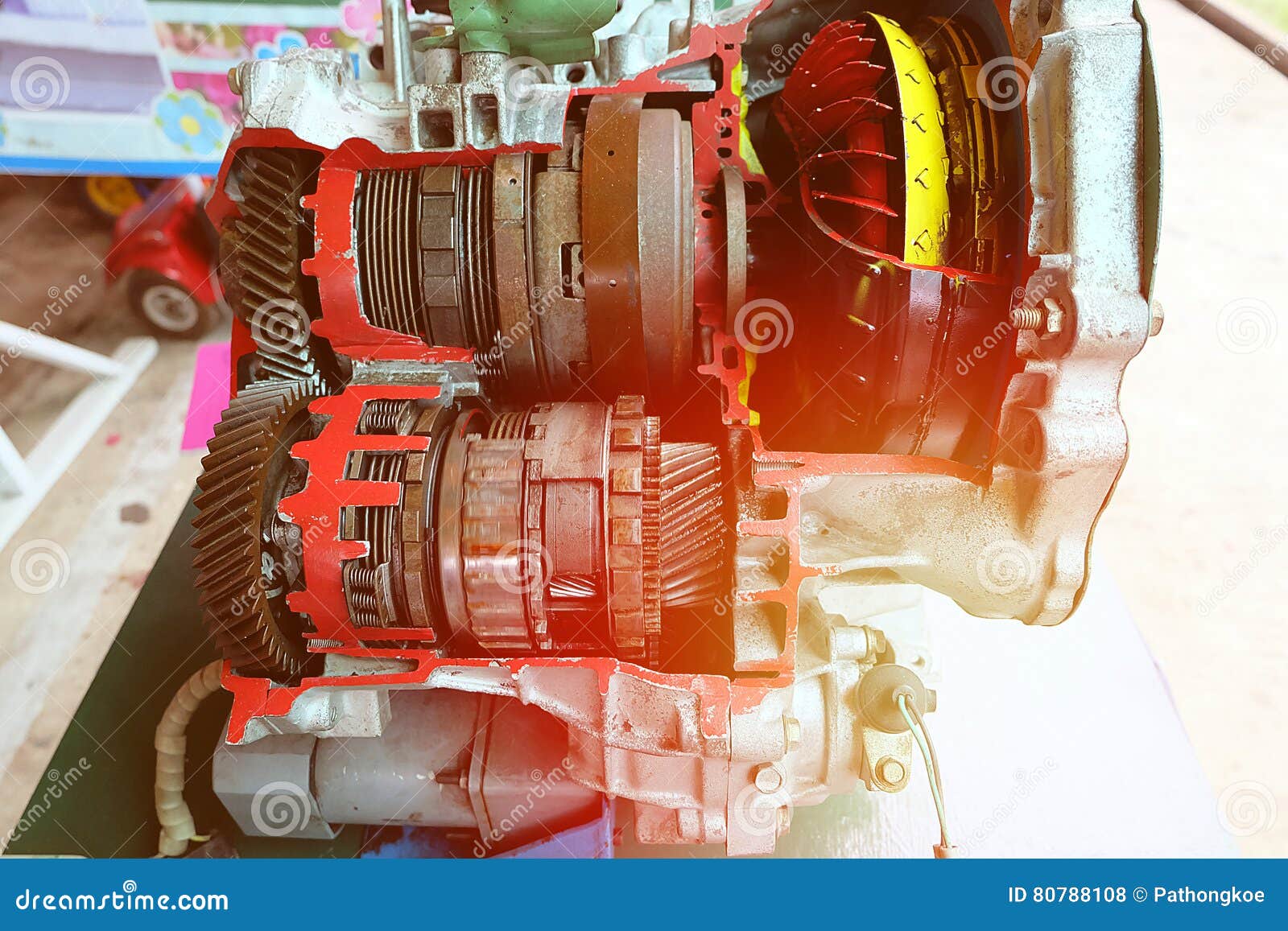 The System of Gears and Light. Vintage Color Soft Style. Stock Photo ...