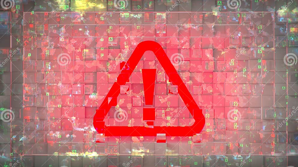 System Hacked and Error Symbol 3D Rendering Stock Illustration ...