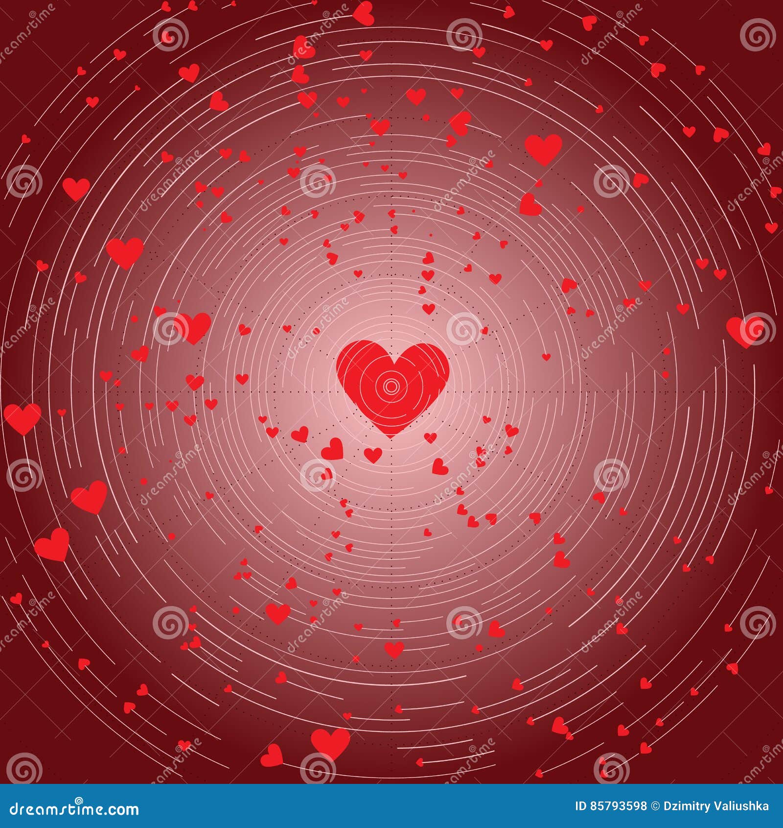 System of Hearts Planets with Big Sun in Heart Shape Stock Vector ...