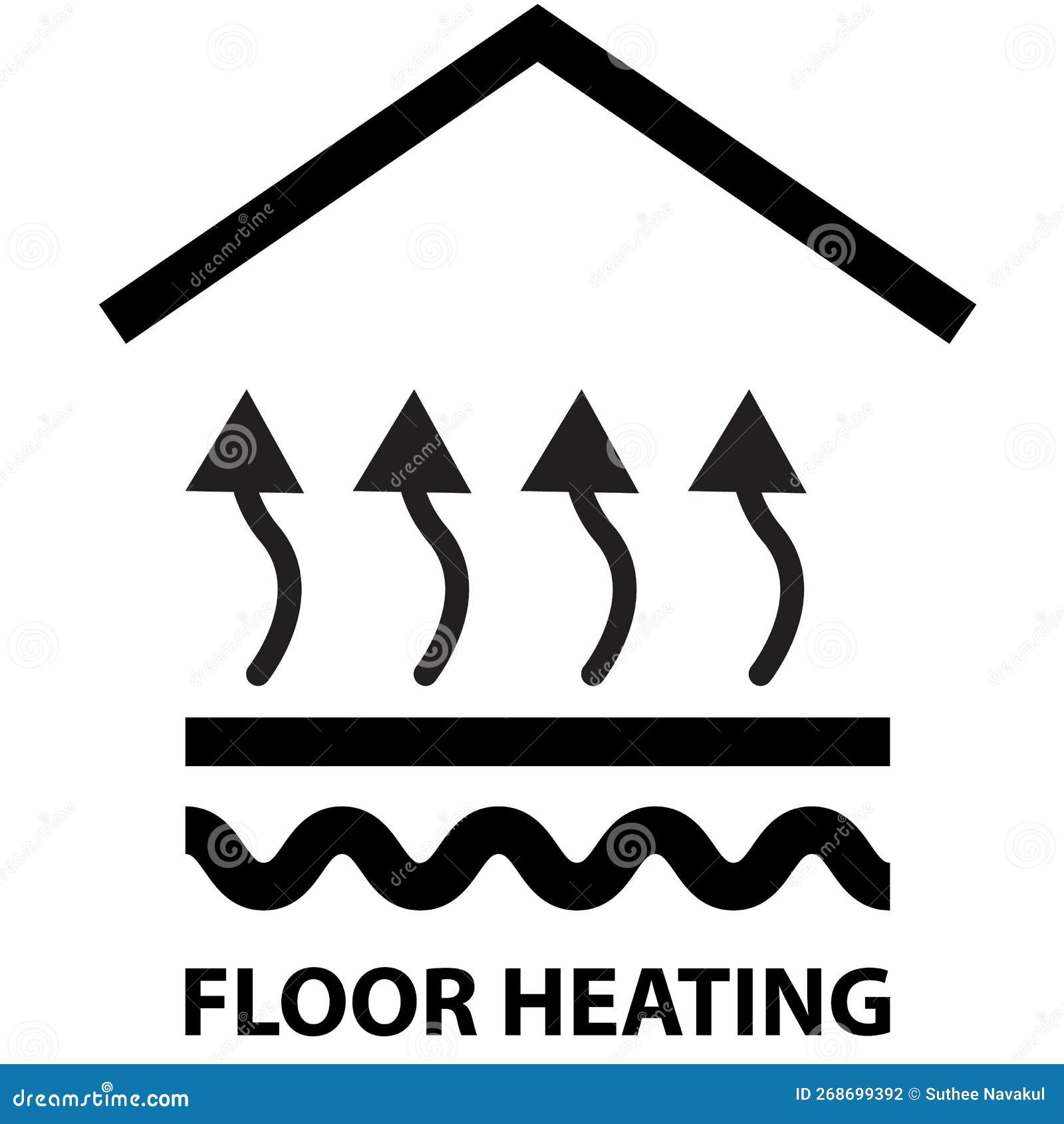 System of Heating Icon on White Background. Heating System Sign. Under ...
