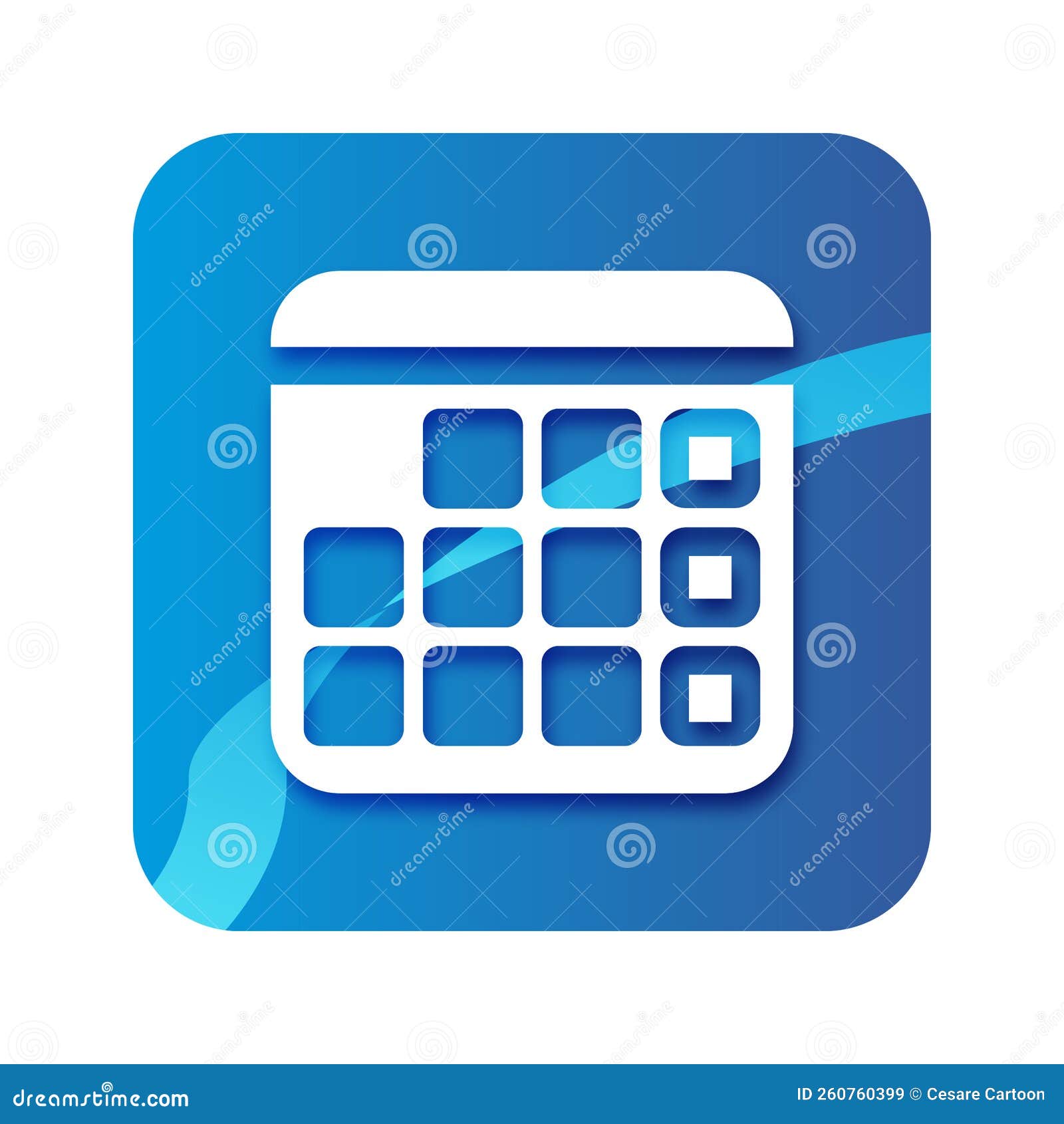 Cartoon button calendar stock vector. Illustration of flat - 260760399