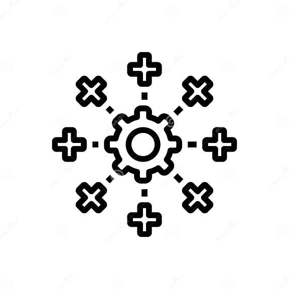 Black Line Icon for System, Mainframe and Network Stock Vector ...