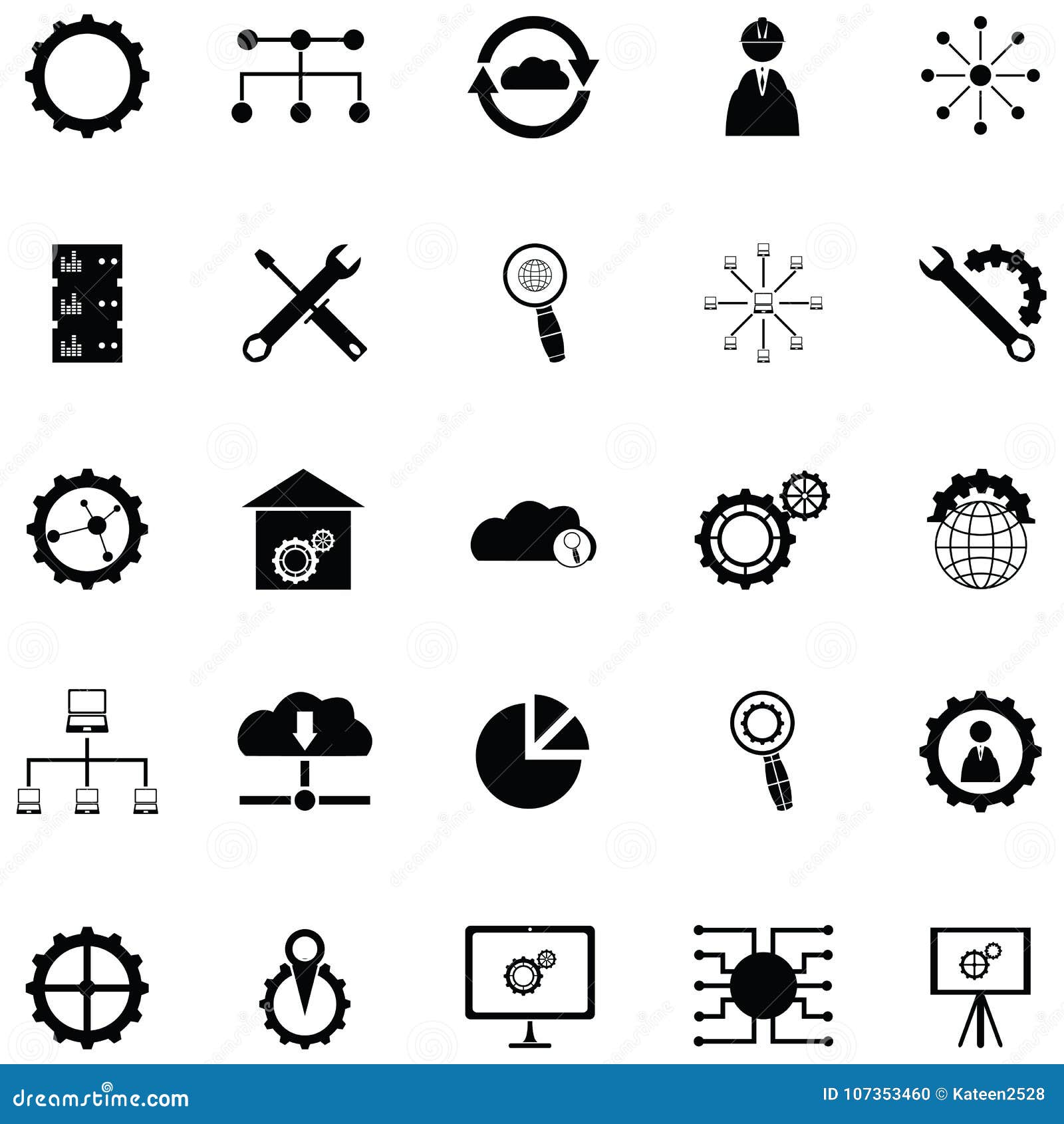 System icon set stock vector. Illustration of tools - 107353460