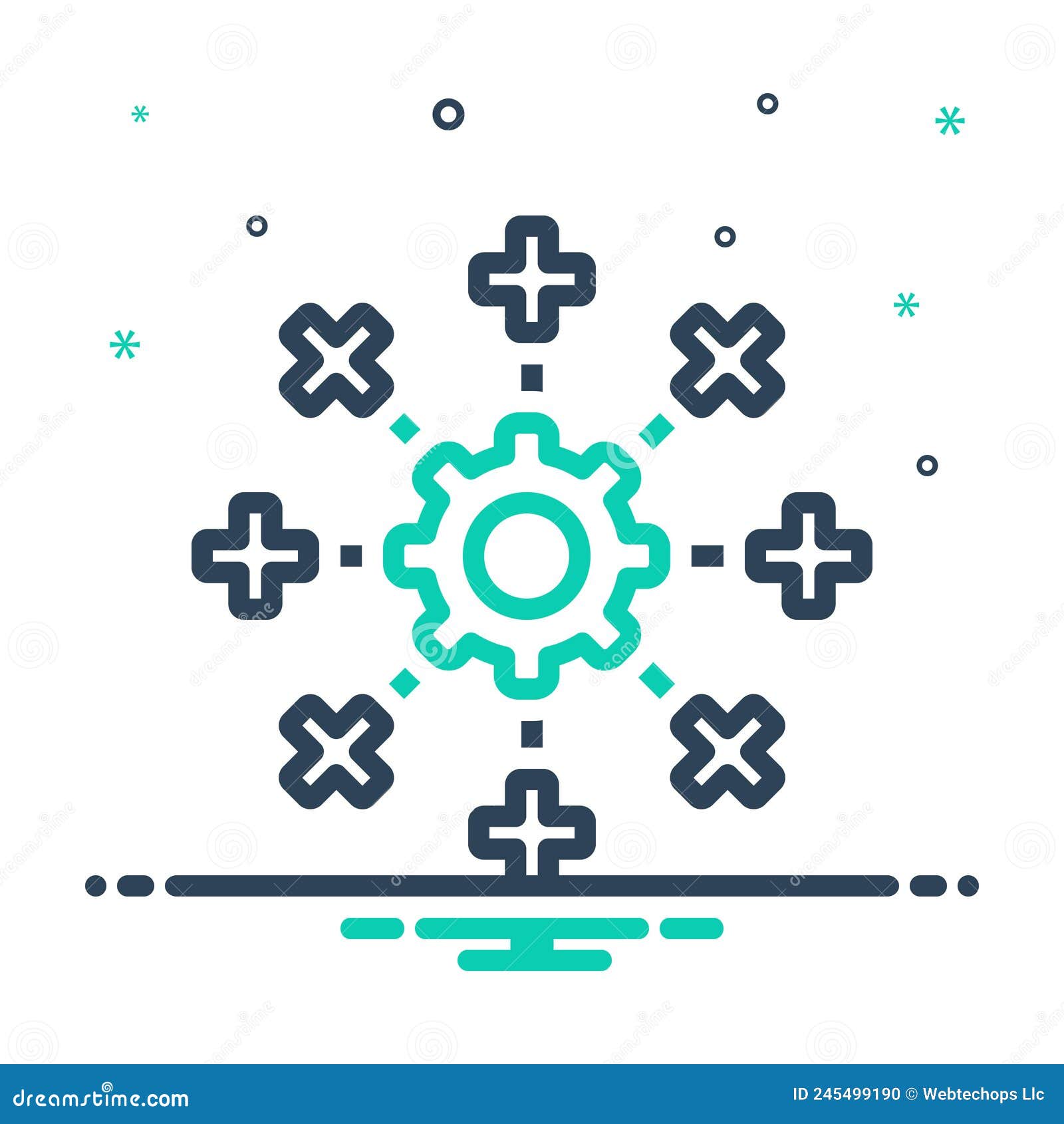 Mix Icon for System, Mainframe and Network Stock Illustration ...
