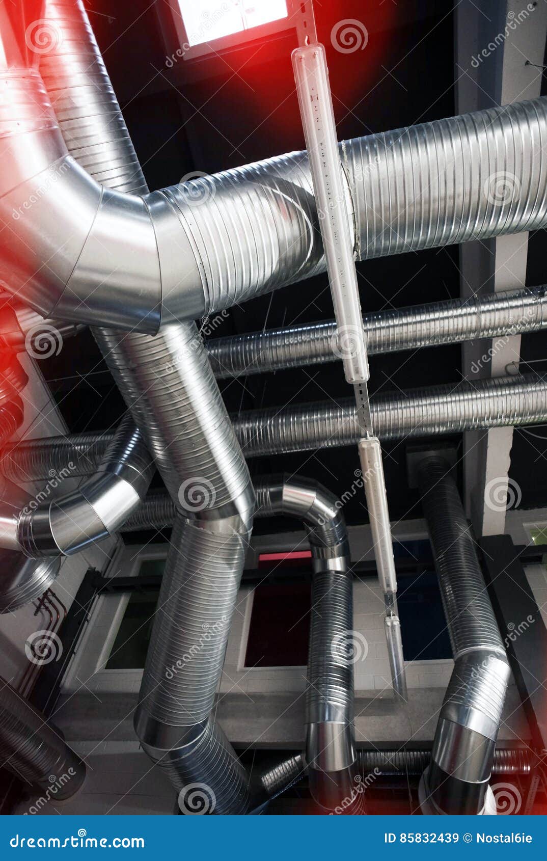 System Industrial Ventilating Pipes Stock Image - Image of industry ...