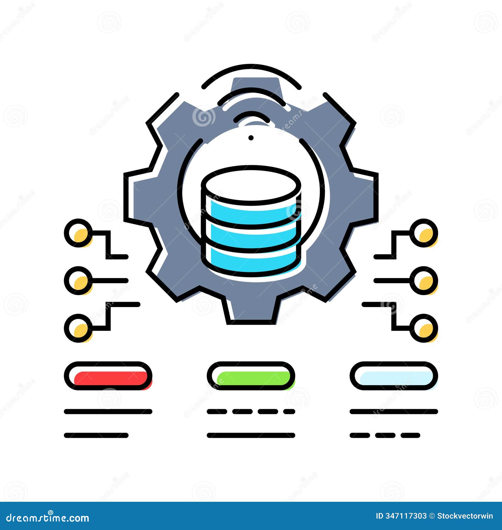 System Integration Business Process Color Icon Vector Illustration ...