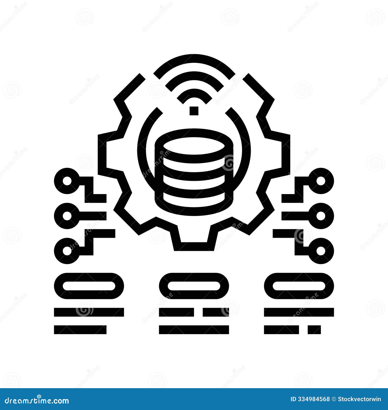 System Integration Business Process Line Icon Vector Illustration Stock ...