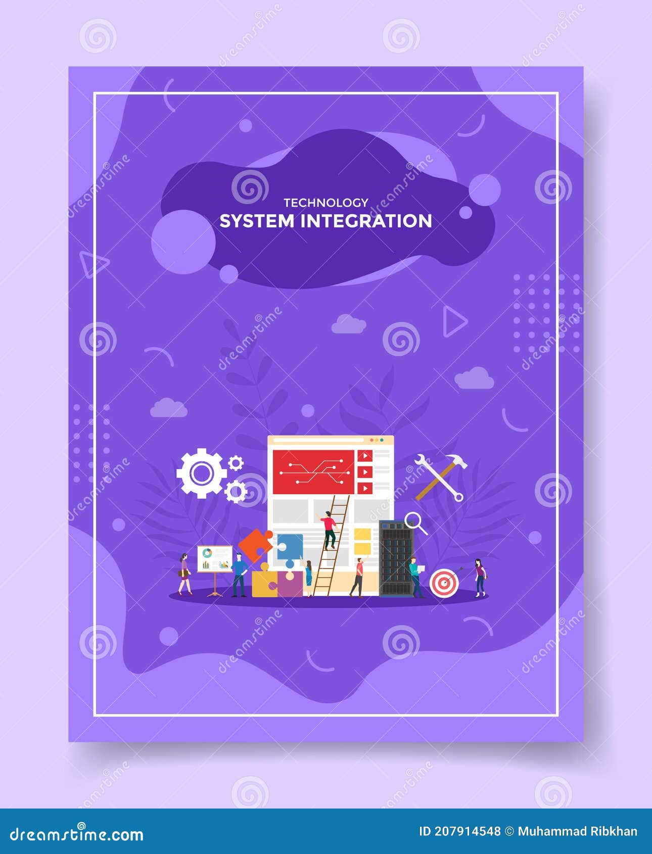 System Integration Concept for Template of Banners, Flyer, Books Cover ...