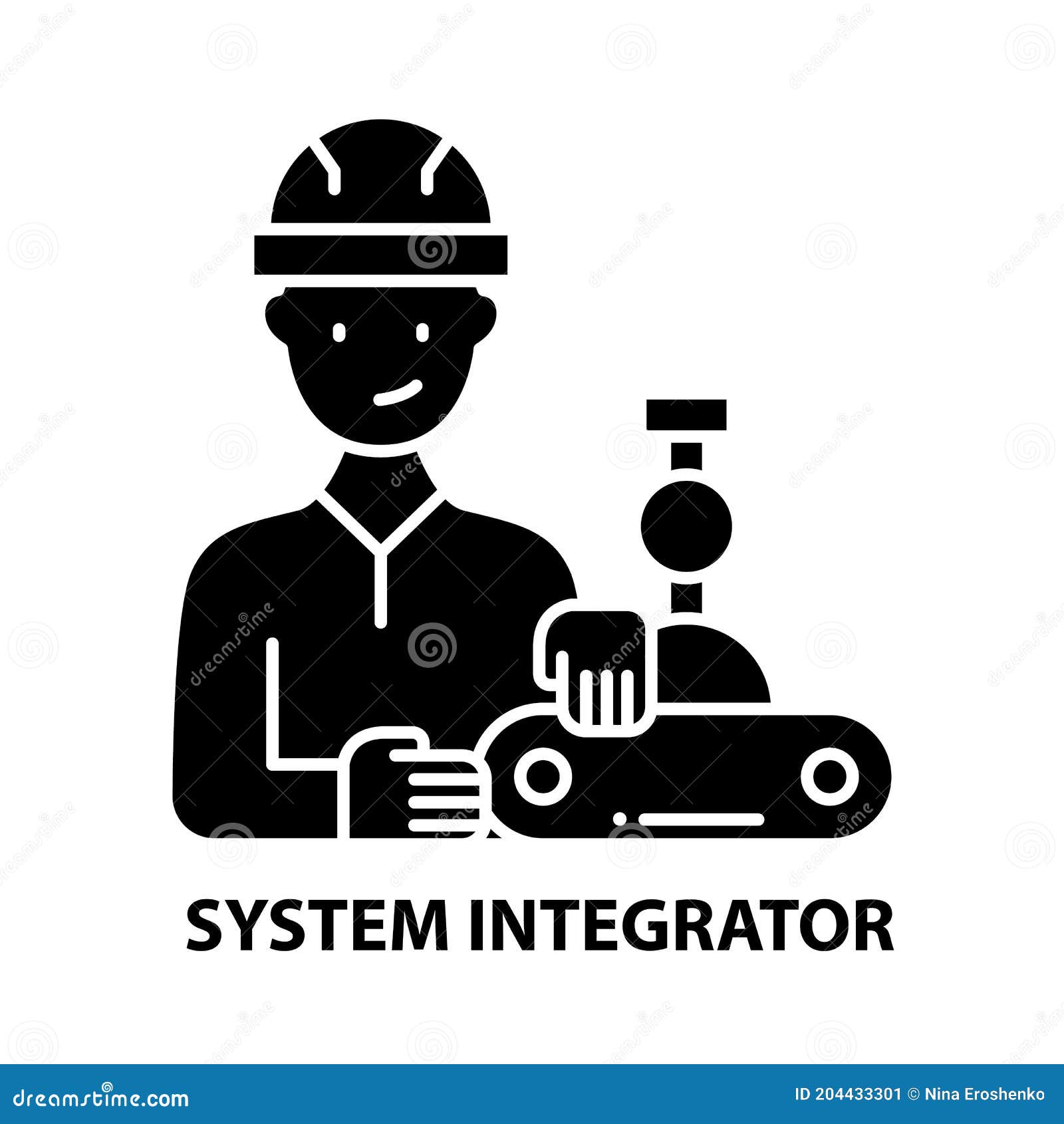 System Integrator Icon, Black Vector Sign with Editable Strokes ... System Integrator Icon, Black Vector Sign with Editable Strokes ...