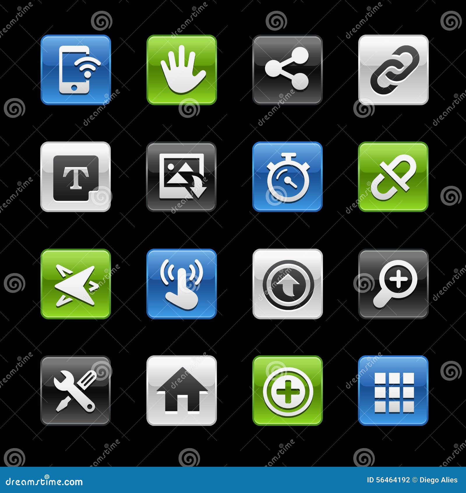 System Interface Glossy Buttons Stock Vector - Illustration of icon ...