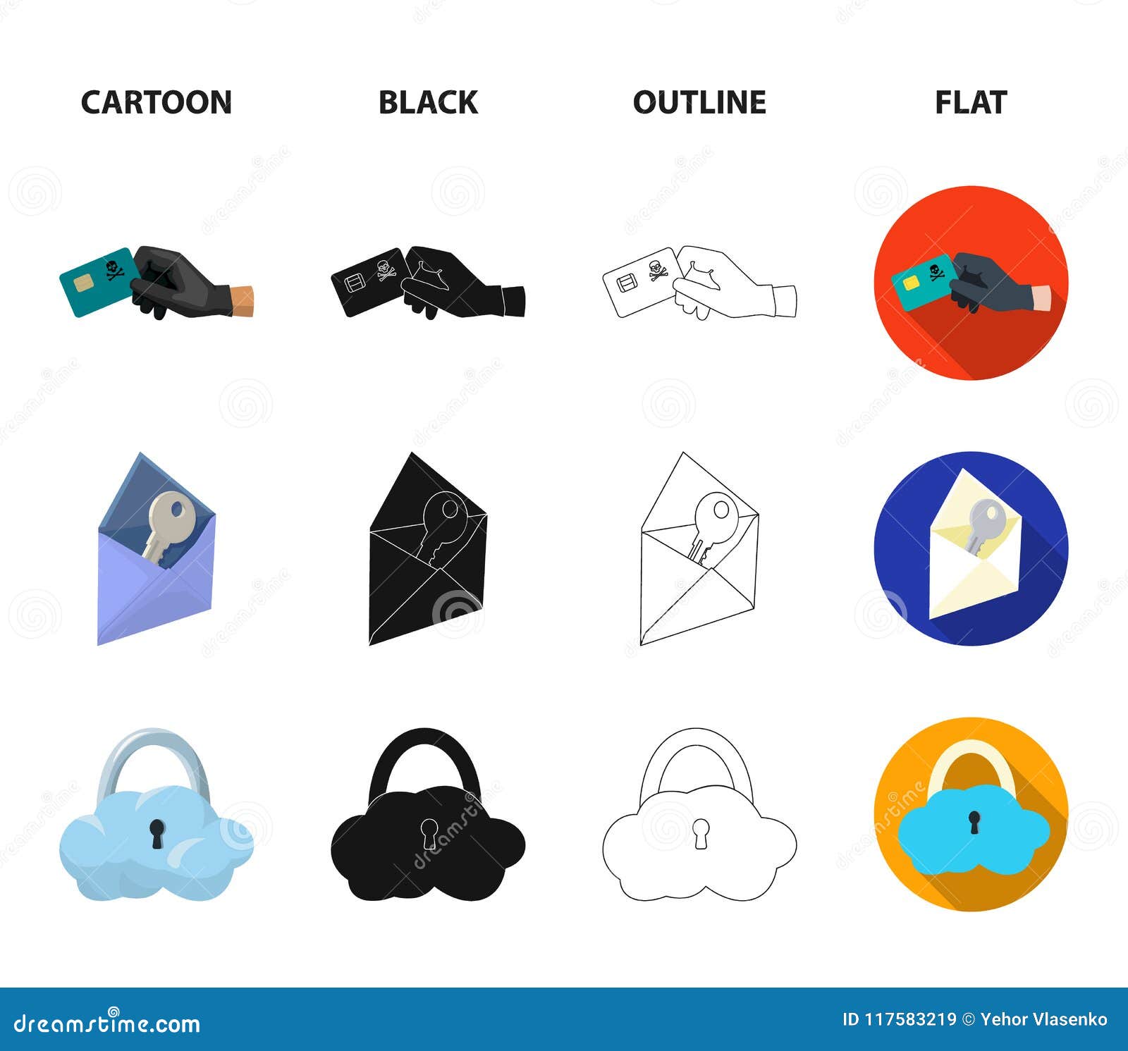 System Internet Connection Code Hackers And Hacking Set Collection Icons In Cartoon Black