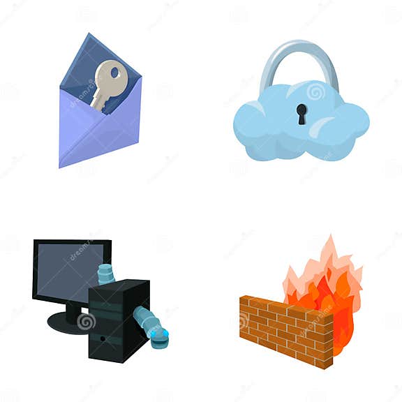 System, Internet, Connection, Code .Hackers and Hacking Set Collection Icons in Cartoon Style ...