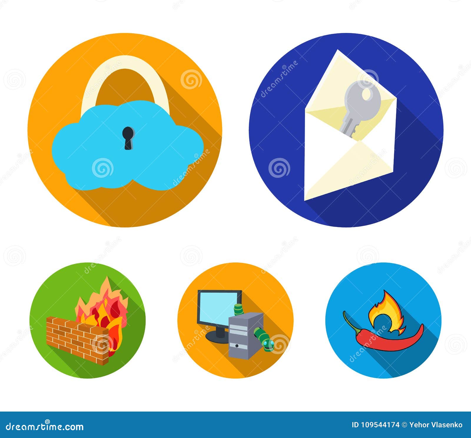 System Internet Connection Code Hackers And Hacking Set Collection Icons In Flat Style