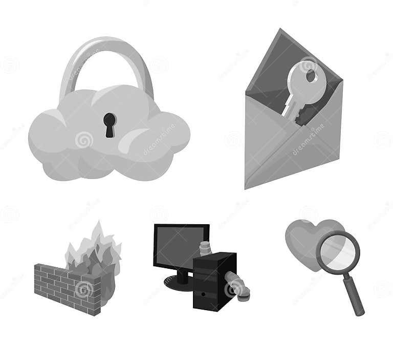 System Internet Connection Code Hackers And Hacking Set Collection Icons In Monochrome Style