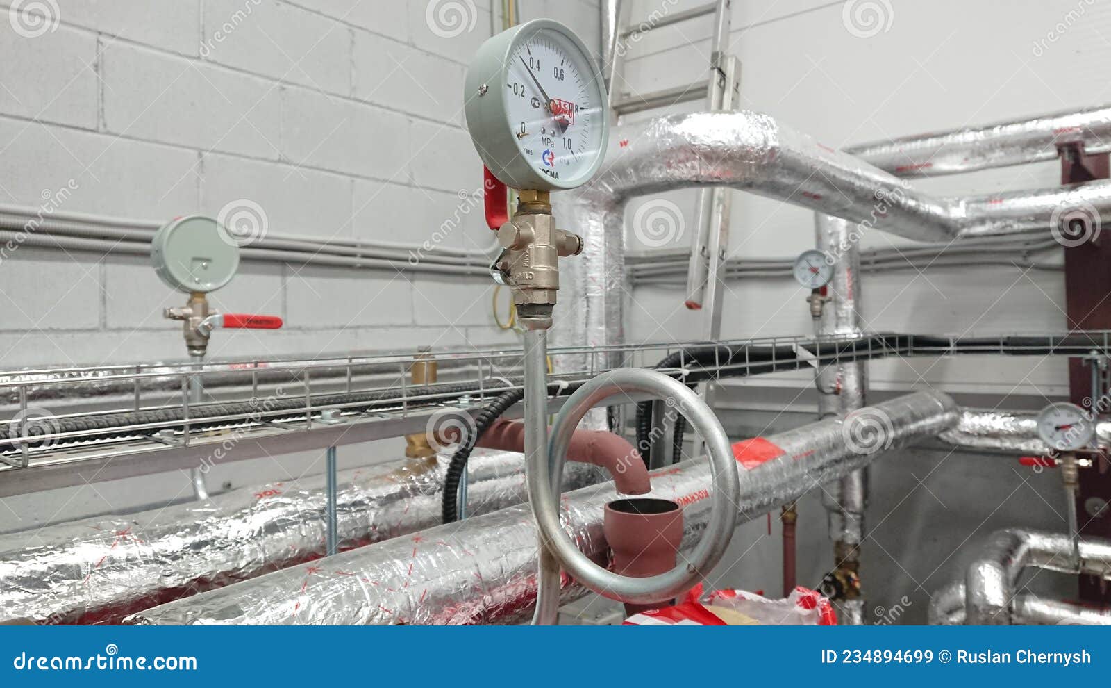 Pipe system . stock image. Image of stainless, boiler - 234894699