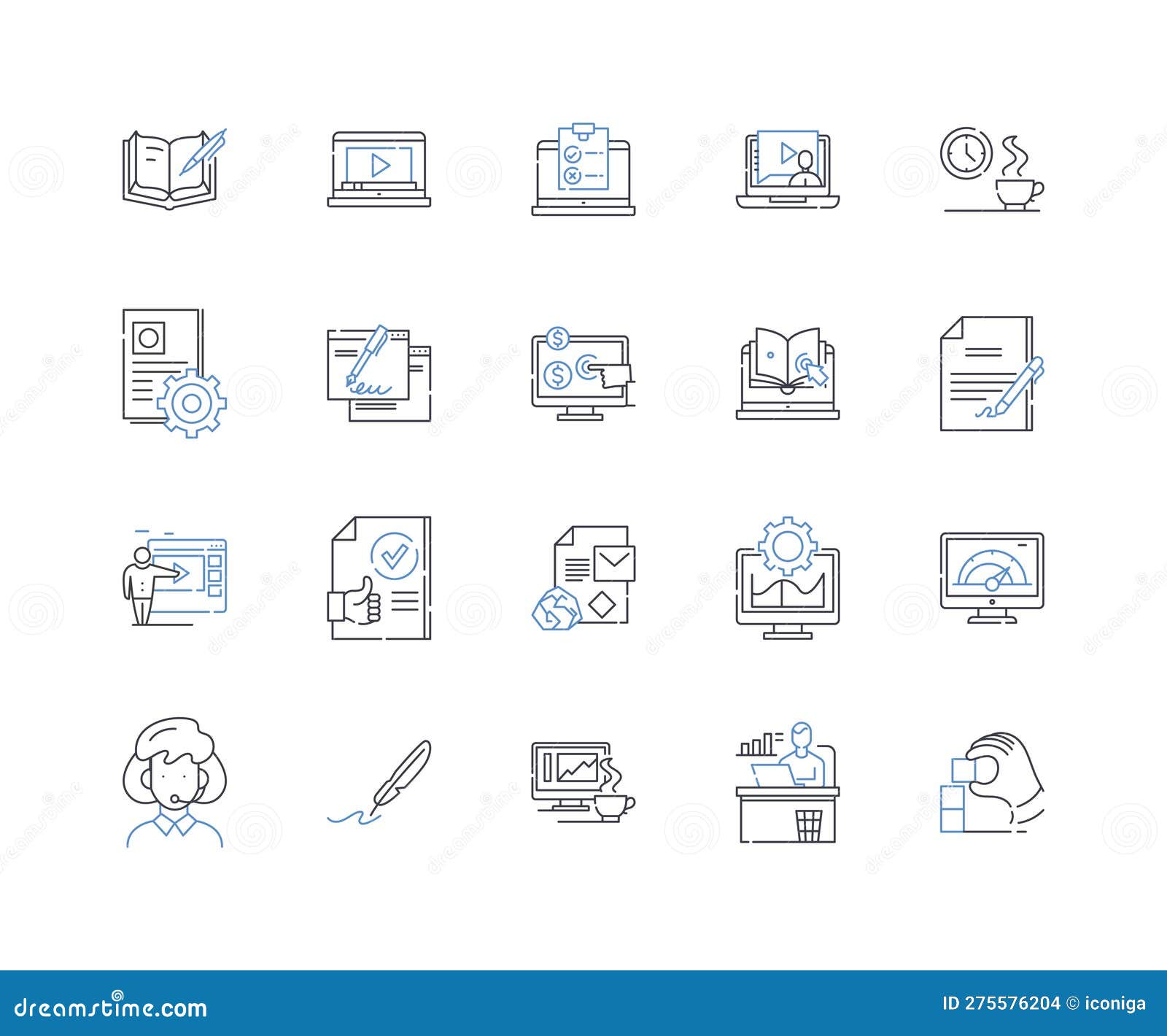 System Line Icons Collection Integration Optimization Automation Efficiency Security