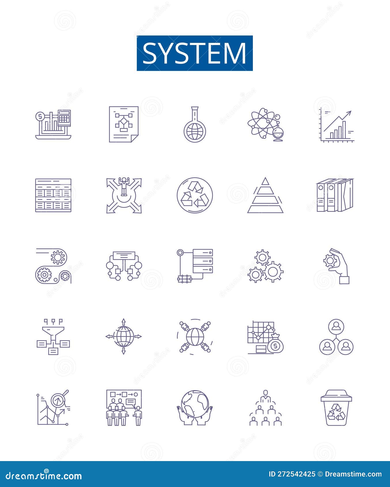 System Line Icons Signs Set. Design Collection of System, Network ...