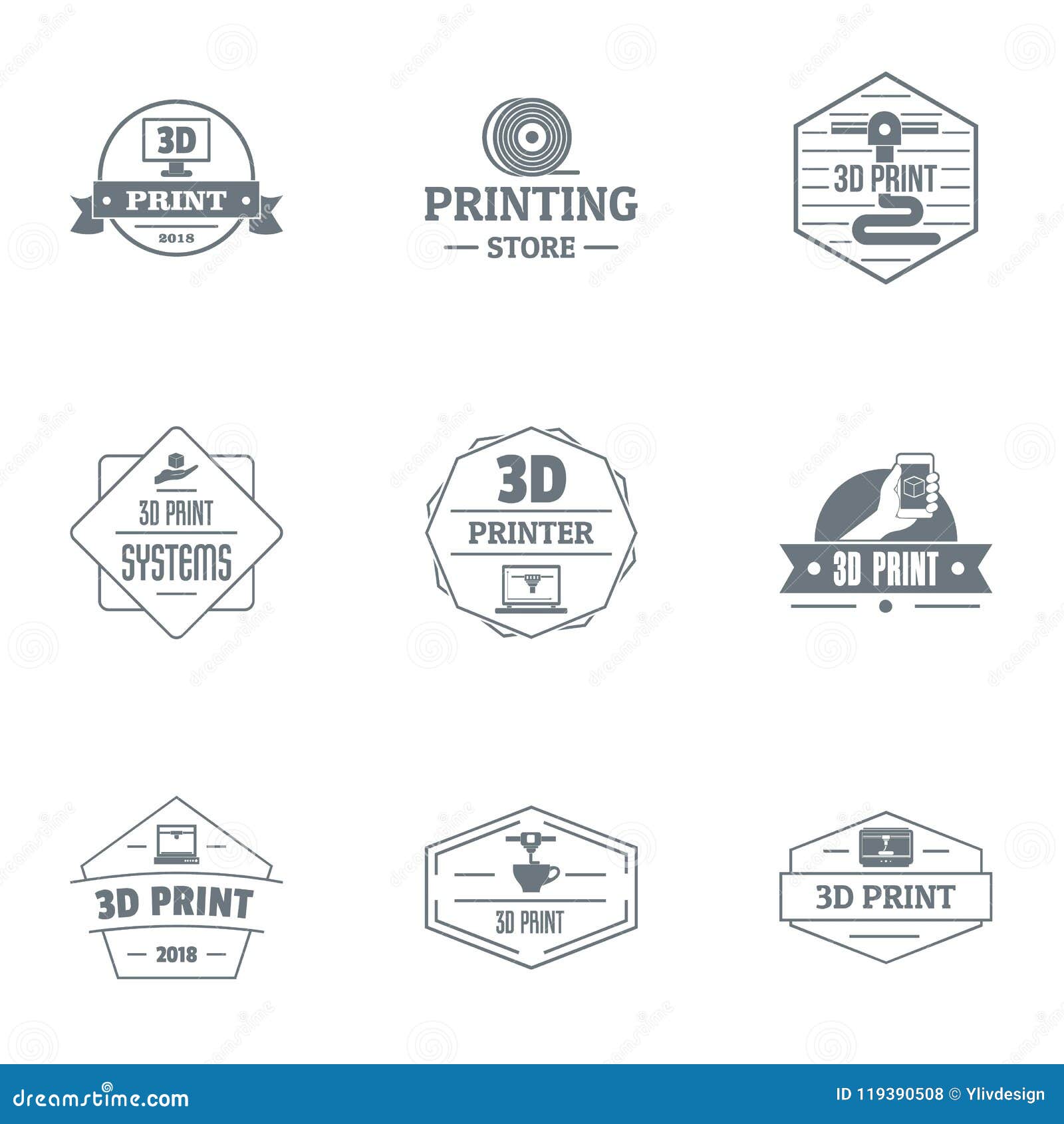 System Logo Set, Simple Style Stock Vector - Illustration of plage ...