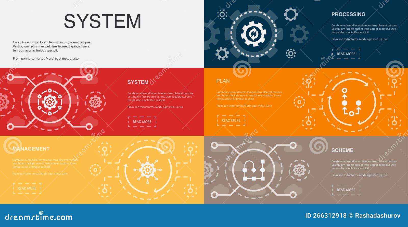 System, Management, Processing, Plan Stock Illustration - Illustration ...