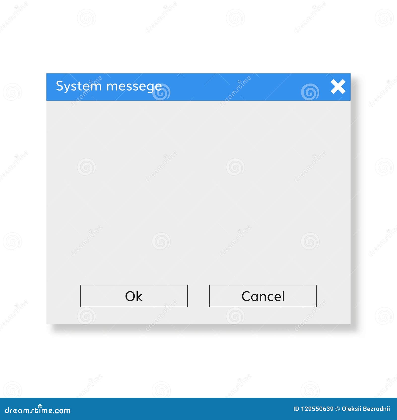 System message window stock vector. Illustration of cancel - 129550639