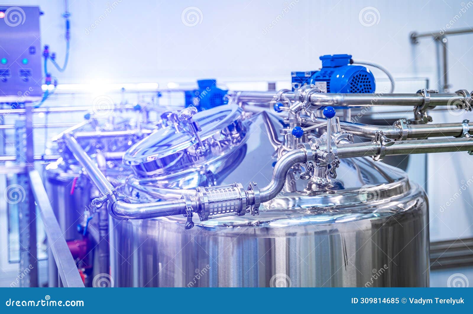 The System of Milk Pasteurization. Food and Drinks Production Plant ...